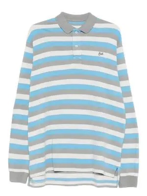 ERL Striped Long Sleeve Polo Knitted Top - Blue