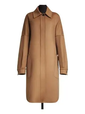 Max Mara Button Detailed Oversized Coat - Tobacco Color