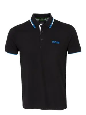 Hugo Boss Logo Embroidered Short-sleeved Polo Shirt - Black