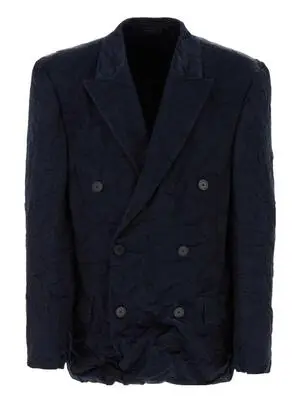 Balenciaga Creased Effect Blazer - Blue