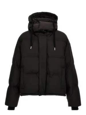 Ami Hooded Drawstring Down Jacket - Black