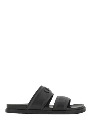 FERRAGAMO Gancini Ornament Slide Sandals - Black