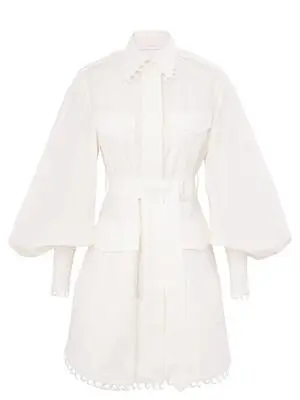 Zimmermann Illuminate Utility Mini Dress - Ivory