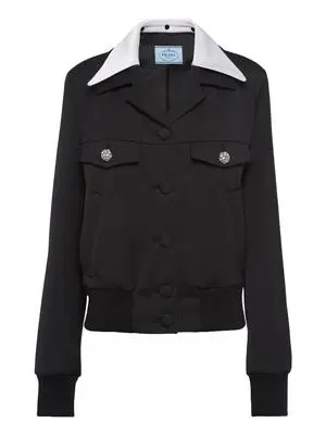 Prada Embellished Button-up Bomber Jacket - Black