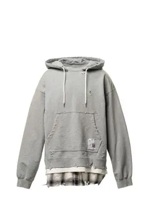Mihara Yasuhiro Distressed Layered Effect Hoodie - Gray