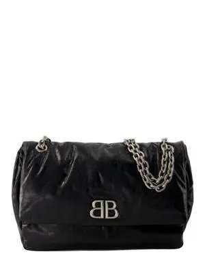 Balenciaga Monaco Chain Shoulder Bag - Black