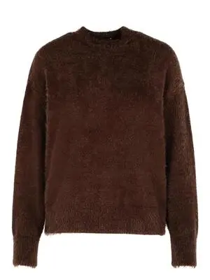 Moschino Crew Neck Logo Sweater - Brown