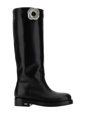 MACHMACH Galaxy Rear Zipped Knee-length Boots - Black