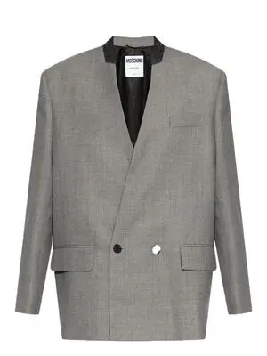 Moschino Double Breasted Loose-fit Blazer - Gray