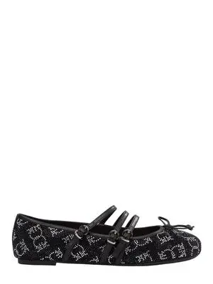 Pinko Embellished Bow Ballet Flats - Black