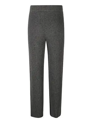 JIL SANDER Ribbed Straight Leg Track Pants - Black