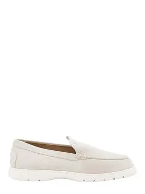 TOD'S Embossed Logo Slip-on Loafers - White