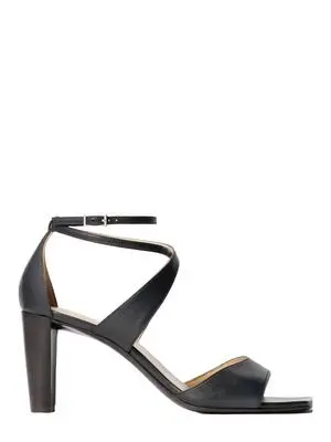 LEMAIRE Cross Strap Leather Sandals - Dark Chocolate