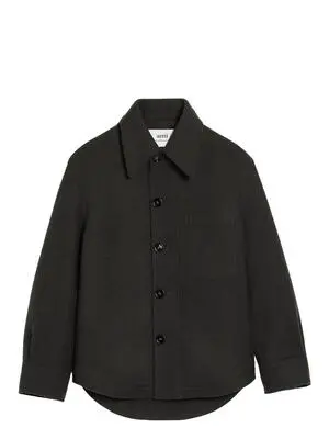 Ami Long Sleeved Buttoned Jacket - Anthracite Color