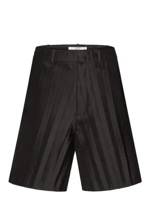 Valentino Garavani Pleated Bermuda Shorts - Black