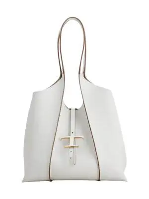 TOD'S Tod's T-Plaque Tote Bag White