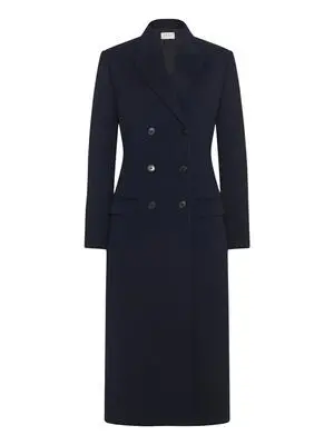 THE ROW Double-breasted Long Coat - Navy Blue