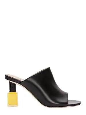 Loewe Calfskin Nail Polish Heel Mules - Black