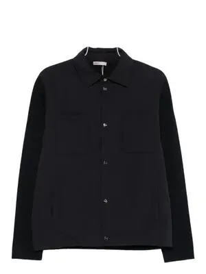 Herno Knitted-sleeve Buttoned Jacket - Black