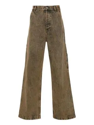 Dries Van Noten Acid Wash Belt Loop Jeans - Beige