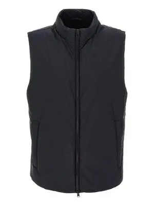 Herno Zip-up Sleeveless Vest - Black