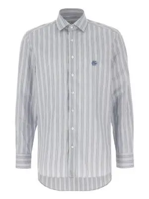 Etro Pegaso Striped Shirt - Gray