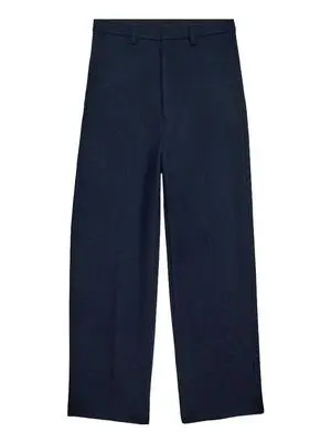 Ami Straight-leg Pleat-detailed Trousers - Blue