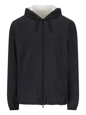 Herno Zip-up Hooded Jacket - Black