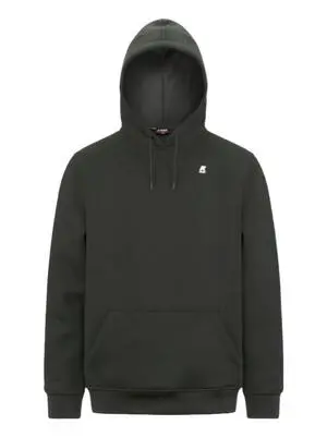 K-WAY Logo Patch Drawstring Hoodie - Black
