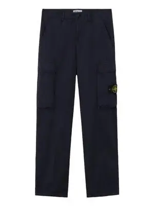 Stone Island Logo Patch Cargo Trousers - Navy Blue