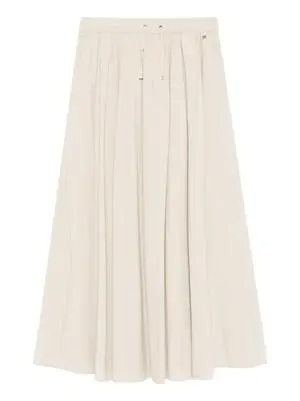 Herno Drawstring Pleat Detailed Midi Skirt - White