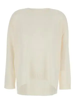 P.a.r.o.s.h Asymmetric Hem Wool Sweater - White