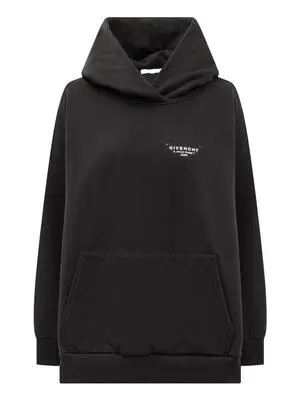 Givenchy Oversized Logo Printed Hoodie - Black