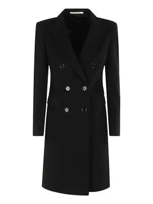 Tagliatore Tailored Double-breasted Long Coat - Black