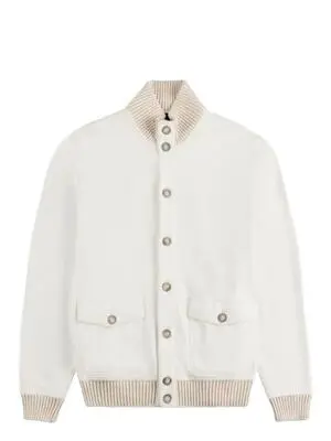 FAY Ribbed Collar Jacket - White