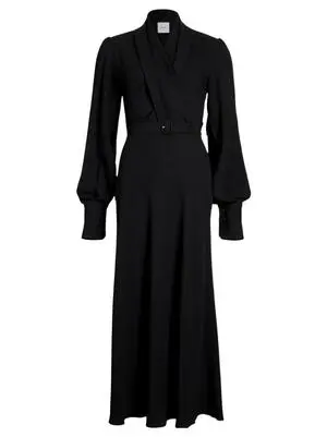 PATOU Belted Wrap Dress - Black