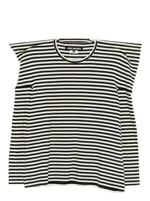 Junya Watanabe Striped Oversized Shoulders Top - Black