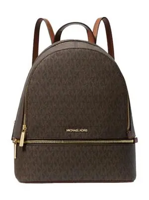 Michael Kors Rhea Medium Signature Logo Backpack - Brown