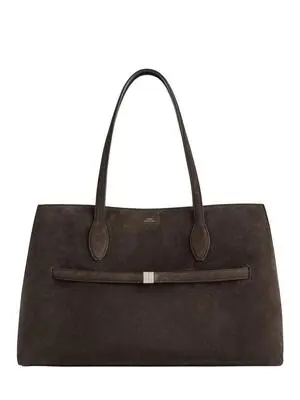 TOTEME Logo Embossed Lounge Tote Bag - Brown