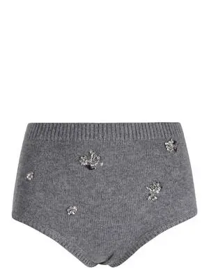 Simkhai Embellished Knit Shorts - Gray