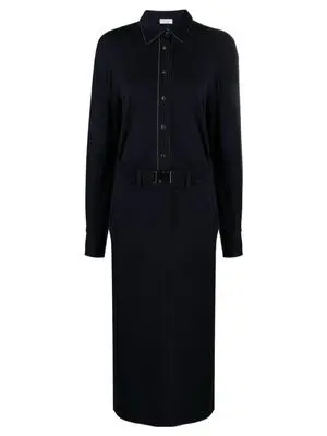 Brunello Cucinelli Monili Chain-embellished Shirt Dress - Black