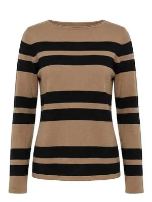 Max Mara Striped Long Sleeve Sweater - Black