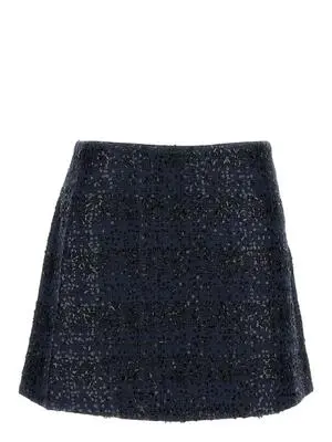 ROTATE BY BIRGER CHRISTENSEN ROTATE Sequin-Embellished Bouclé Skirt