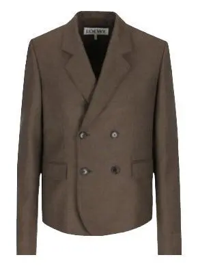 Loewe Double Breasted Tailored Blazer - Brown