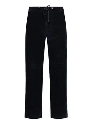 Moncler Corduroy Drawstring Trousers - Navy Blue