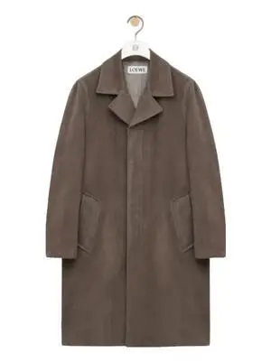 Loewe Cotton Collar Coat - Khaki Brown