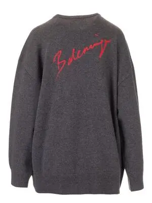 Balenciaga Logo Printed Sweater - Black