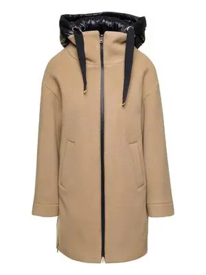 Herno Drawstring Hooded Coat - Nude