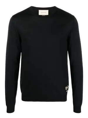 Gucci Embroidered Crewneck Sweater - Black