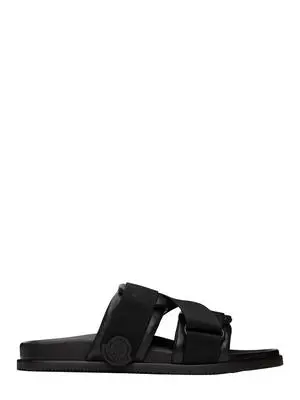 MONCLER Moncler Grained Leather Summer Slides
